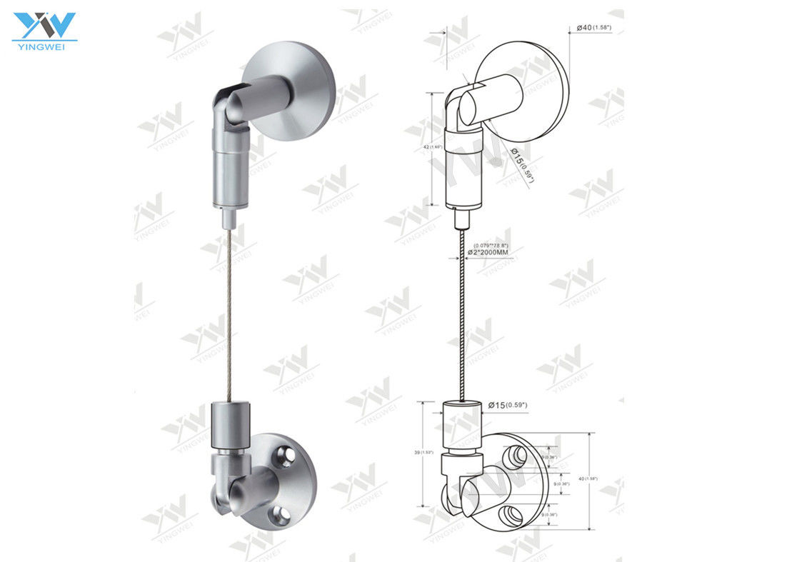 Flexible Adjust Wire Cable Display System Gallery Picture Hanging System