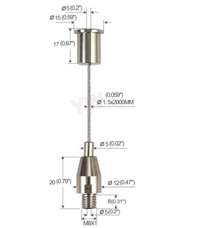 Self Locking Single String Light Suspension Kit , 1.5 Mm Stainless ...