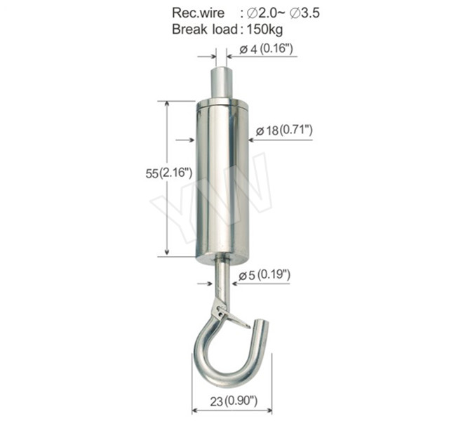 Large Hook Aircraft Cable Suspension Systems / Brass Cable Gripper ...