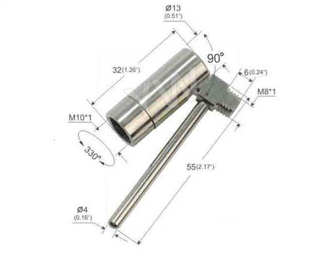 Nickel Color Lamp Swivel Joint , Brass Universal Joint M8 Thread With Arm