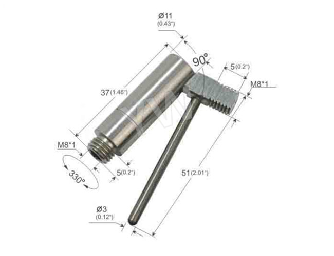 Nickel Color Lamp Swivel Joint , Brass Universal Joint M8 Thread With Arm