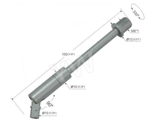 Nickel Plated Universal Brass Swivel Joint M8 MALE Thread With Long Arm