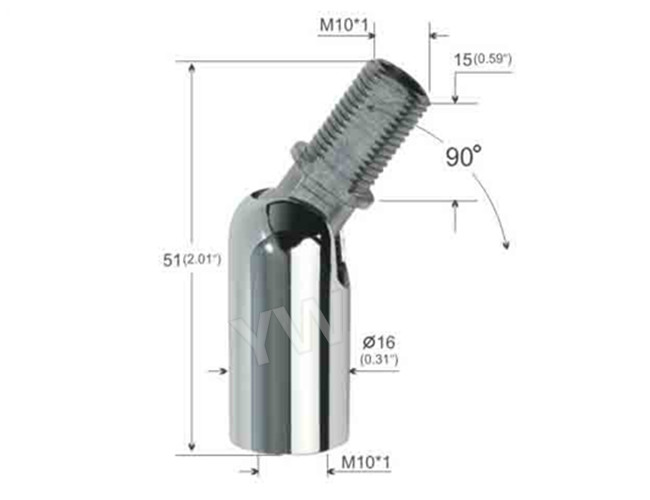 Track Light Lamp Swivel Joint , Swivel Lamp Parts For Cosmetic Mirror