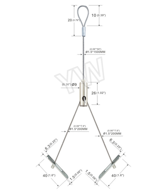 Y Cable Suspension Kits Adjustable Cross Cable Industrial Kits With Toggles