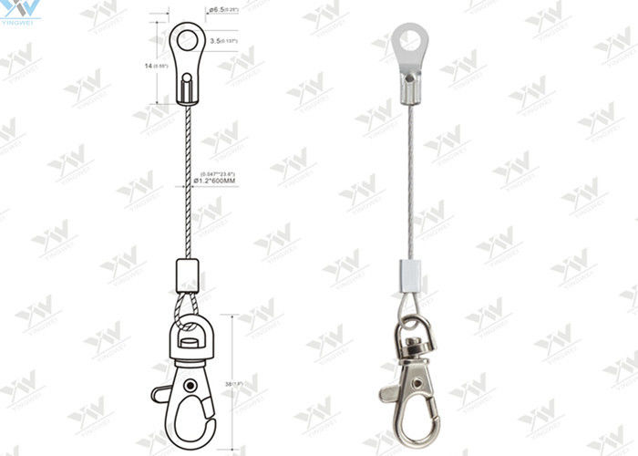 Trigger Hook Wire Rope Sling Eyelet End Steel Safe Rope With Snap Key Hook