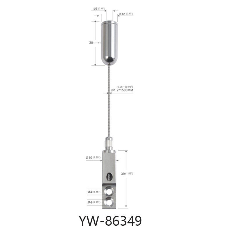 1.2mm Wire Side Exit Hanging Wire Rope Custom Length Wire Suspension ...