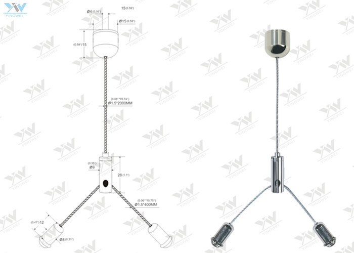 Nickel Plated Hanging Light Kit / Light Suspension Kit Practical ...