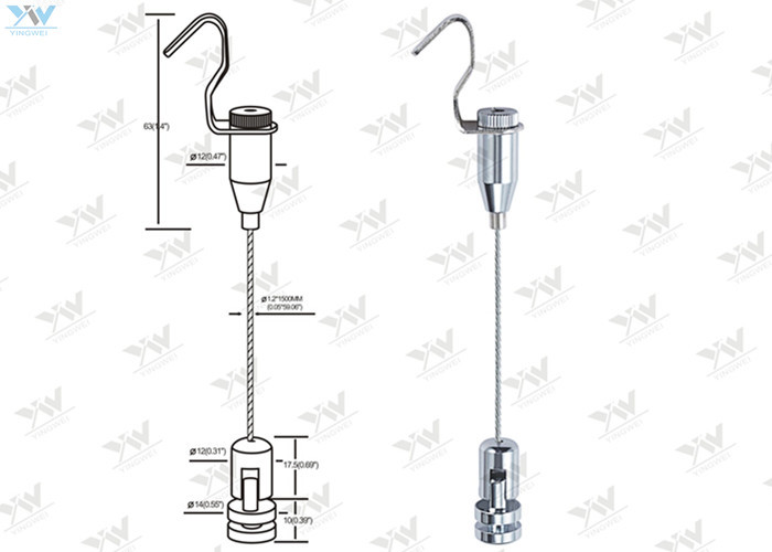 Brass Material Adjustable Art Hanging Systems Adjustable Cable Gripper Hook