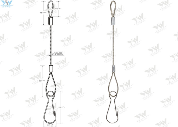 Loop End Wire Rope Lifting Slings / Steel Cable Slings Nickel Color ...