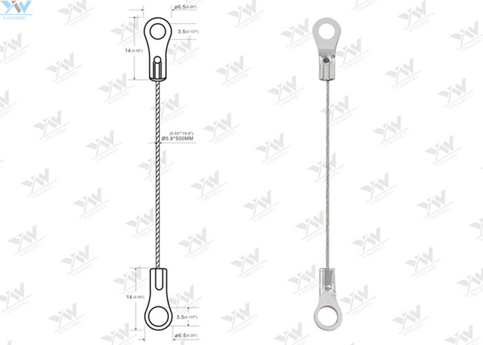 Eyelet Wire Suspension Hanging Kit 0.8 Mm Diameter Steel Wire Lanyards