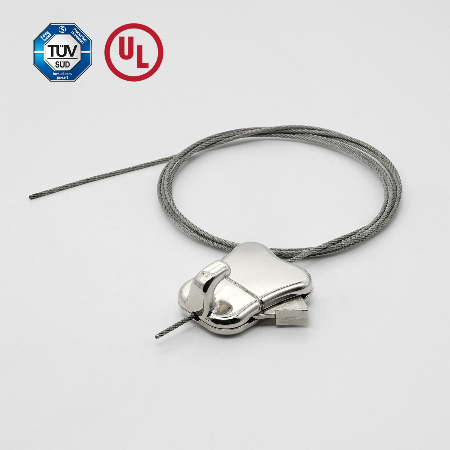 Zink Alloy Cable Gripper For Adjustable And Picture / Art Hanging Display